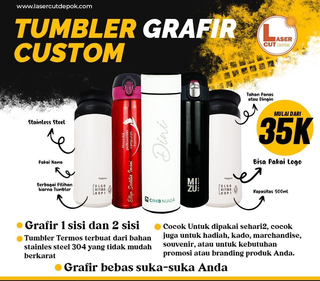Laser Grafir & UV Printing - Custom Desain Sesuai Kebutuhan